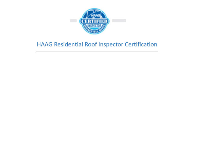 HAAG Residential Roof Inspector Certification | Legion Claims